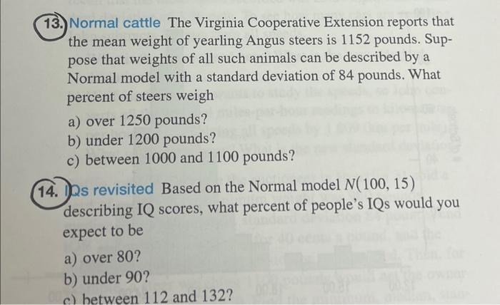 Solved 13. Normal cattle The Virginia Cooperative Extension | Chegg.com