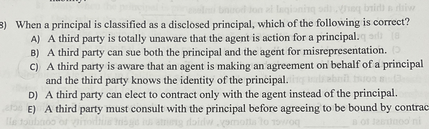 Solved When a principal is classified as a disclosed | Chegg.com