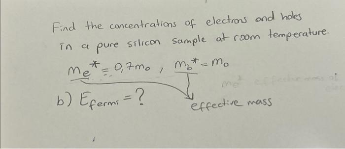 Solved Find the concentrations of electrons and holes in a | Chegg.com
