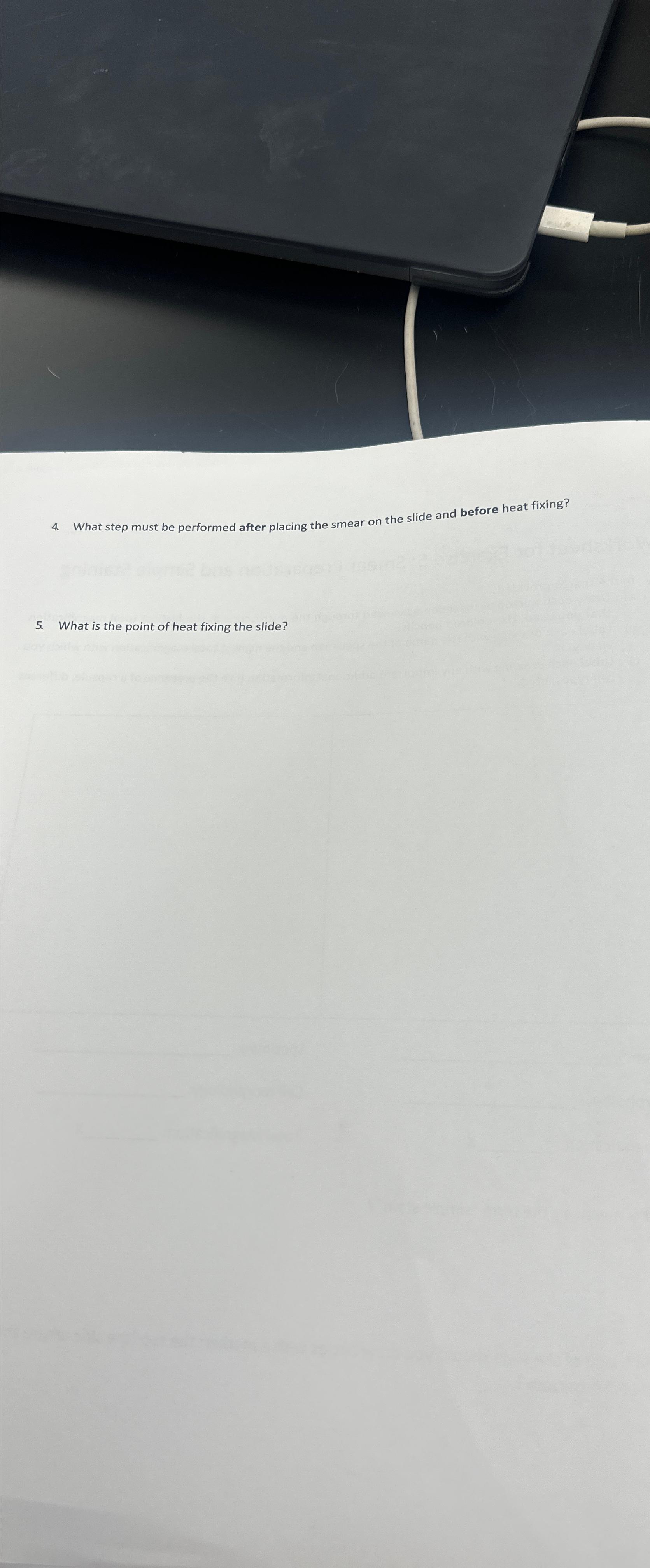 Solved What step must be performed after placing the smear | Chegg.com