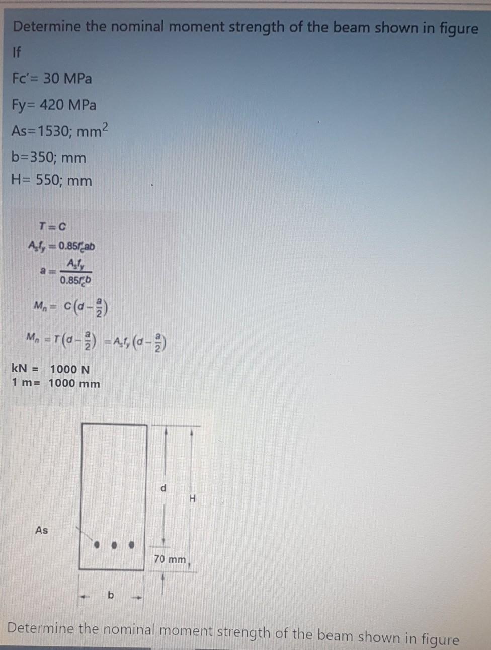 Solved Determine the nominal moment strength of the beam | Chegg.com