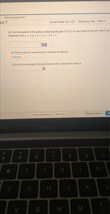 Solved (ia) Find the equation of the plane p containing the | Chegg.com