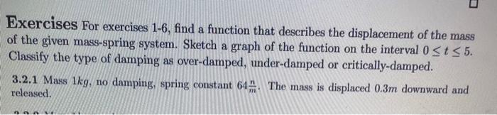 Solved Exercises For exercises 1-6, find a function that | Chegg.com