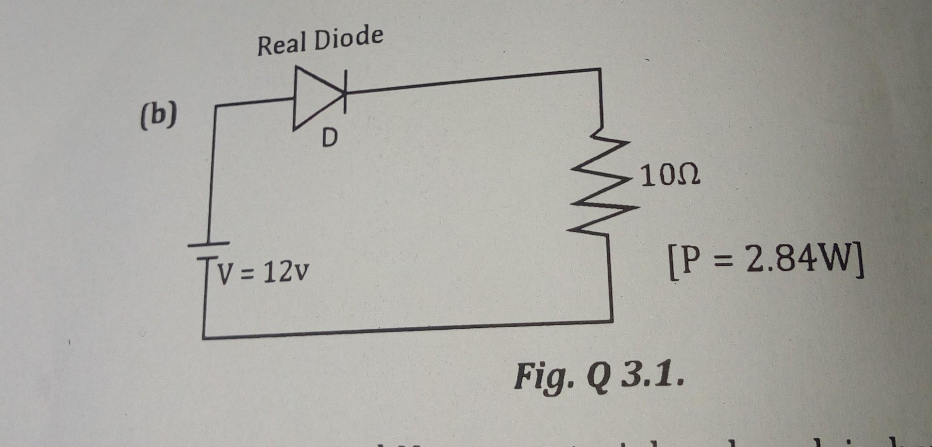 Solved 3.1 1. A silicon diode has a forward current of | Chegg.com