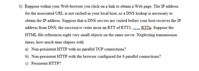 Solved 1) Suppose within your Web browser you click on a | Chegg.com
