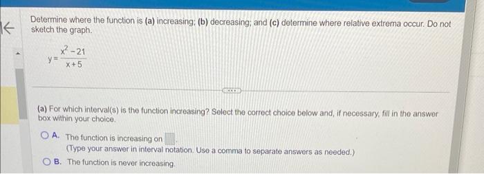 Solved Determine where the function is (a) increasing: (b) | Chegg.com
