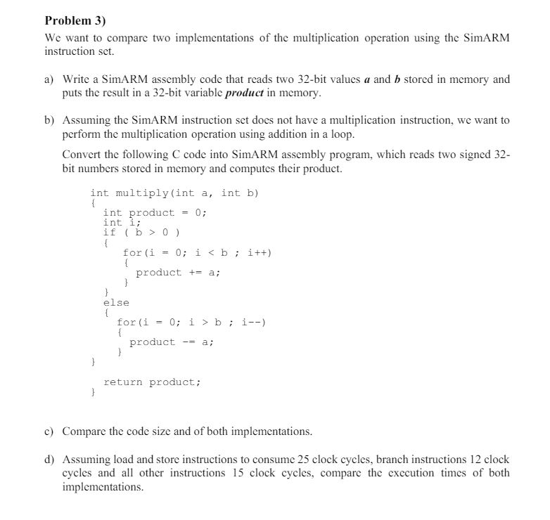 Solved Problem 3)We want to compare two implementations of | Chegg.com