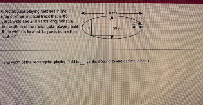 Solved A rectangular playing field lies in the interior of | Chegg.com
