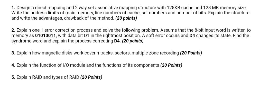 Solved Design a direct mapping and 2 ﻿way set associative | Chegg.com