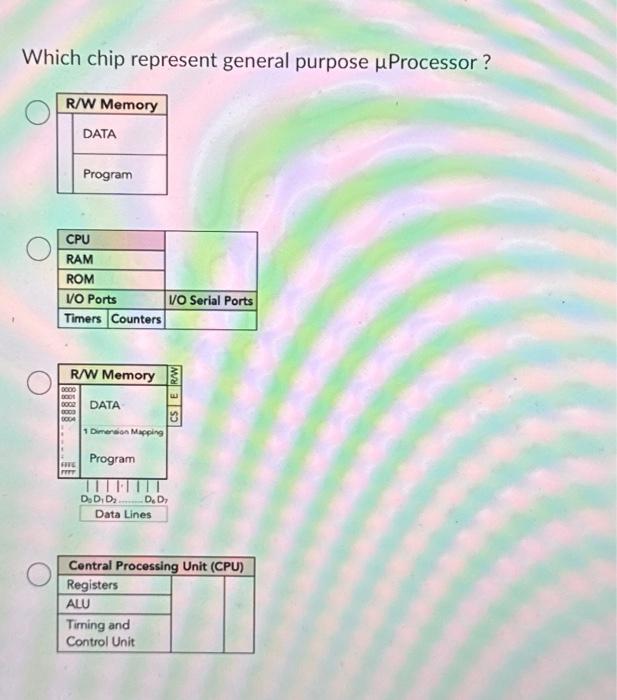 Solved Which chip represent general purpose µProcessor ? R/W | Chegg.com