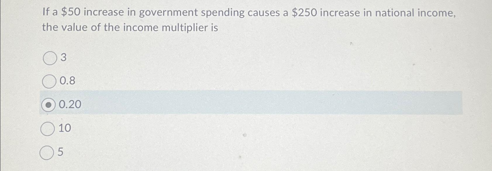 Solved If a $50 ﻿increase in government spending causes a | Chegg.com