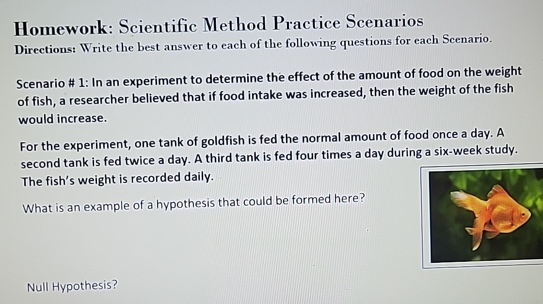 Homework: Scientific Method Practice | Chegg.com