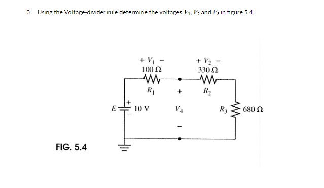 Solved Using the Voltage-divider rule determine the voltages | Chegg.com