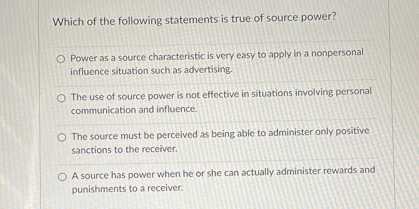 Solved Which of the following statements is true of source | Chegg.com