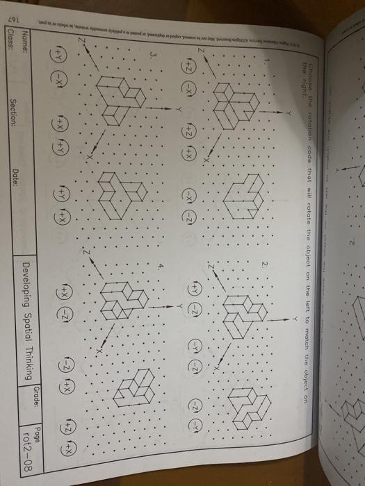 Solved Choose the rotation code that will rotate the object | Chegg.com