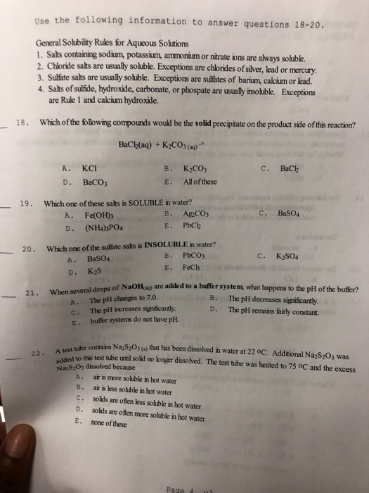 Solved Use the following information to answer questions | Chegg.com