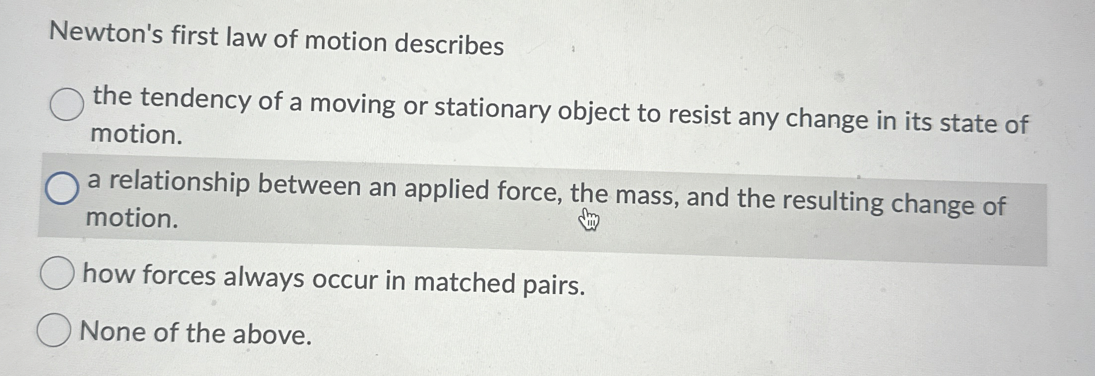 High Quality SOLUTION Newton's first law of motion describesthe tendency of | Chegg.com