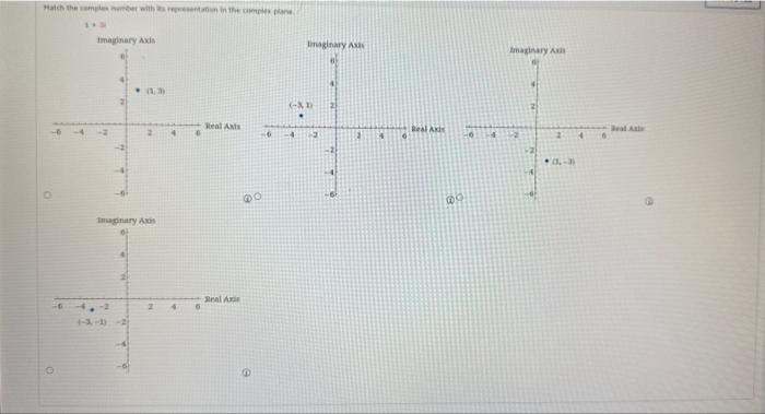 Solved match the complex number with its representation in | Chegg.com