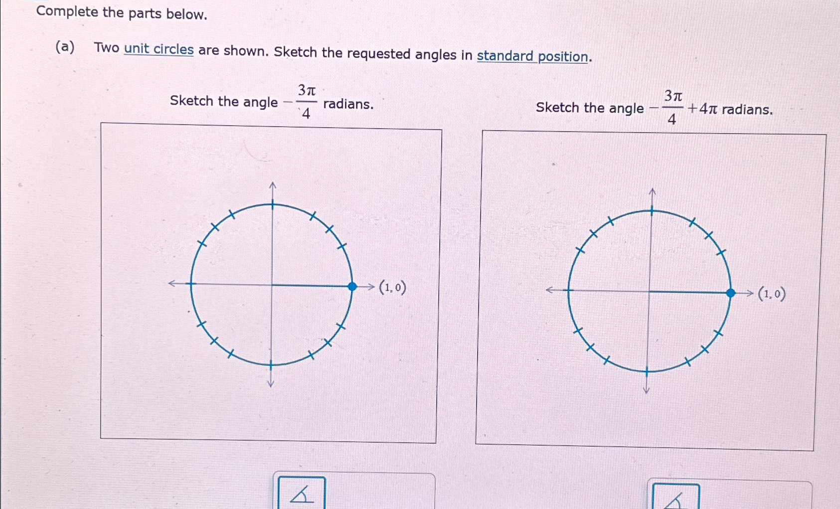 Solved Complete the parts below.(a) ﻿Two unit circles are | Chegg.com