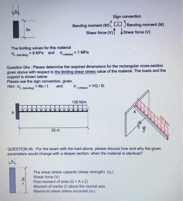 Solved Sign convention Bending moment (M)( )Bending moment | Chegg.com