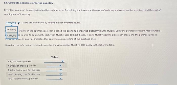 Solved packing boxes to ship its equipment. $1.92 per box. | Chegg.com