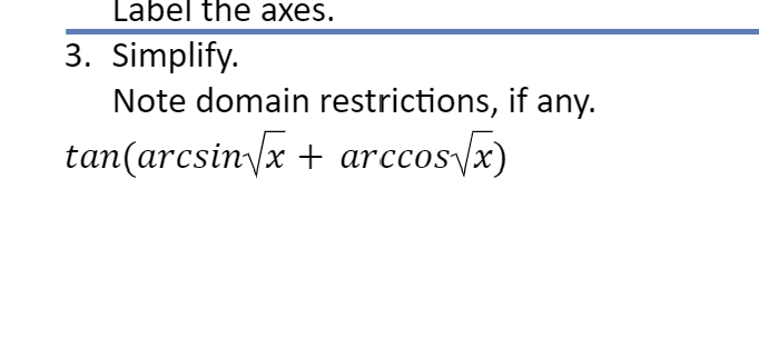 Solved Label the axes.Simplify.Note domain restrictions, if | Chegg.com