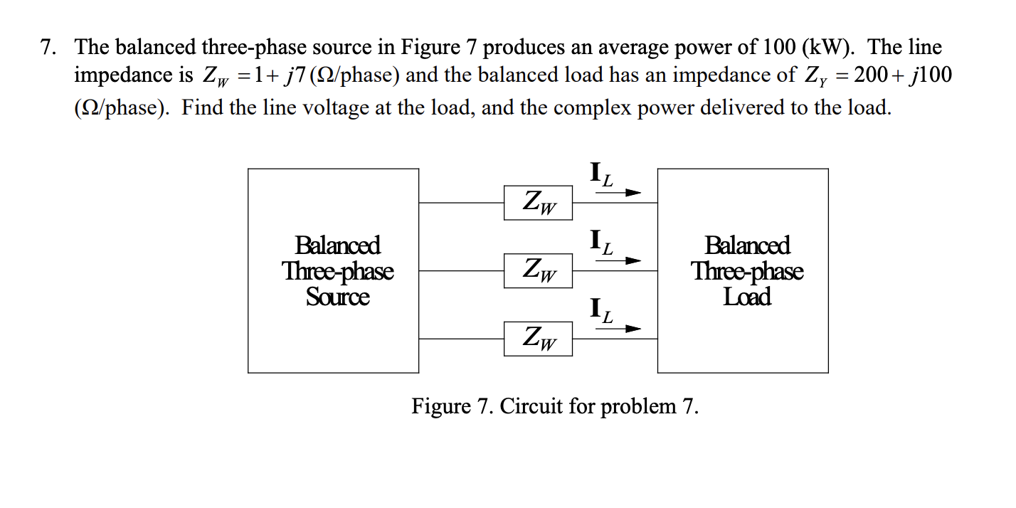 Solved The balanced three-phase source in Figure 7 ﻿produces | Chegg.com
