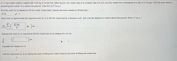 Solved A 0.3.kg model rocket is ioaded with 0.05 kg of | Chegg.com