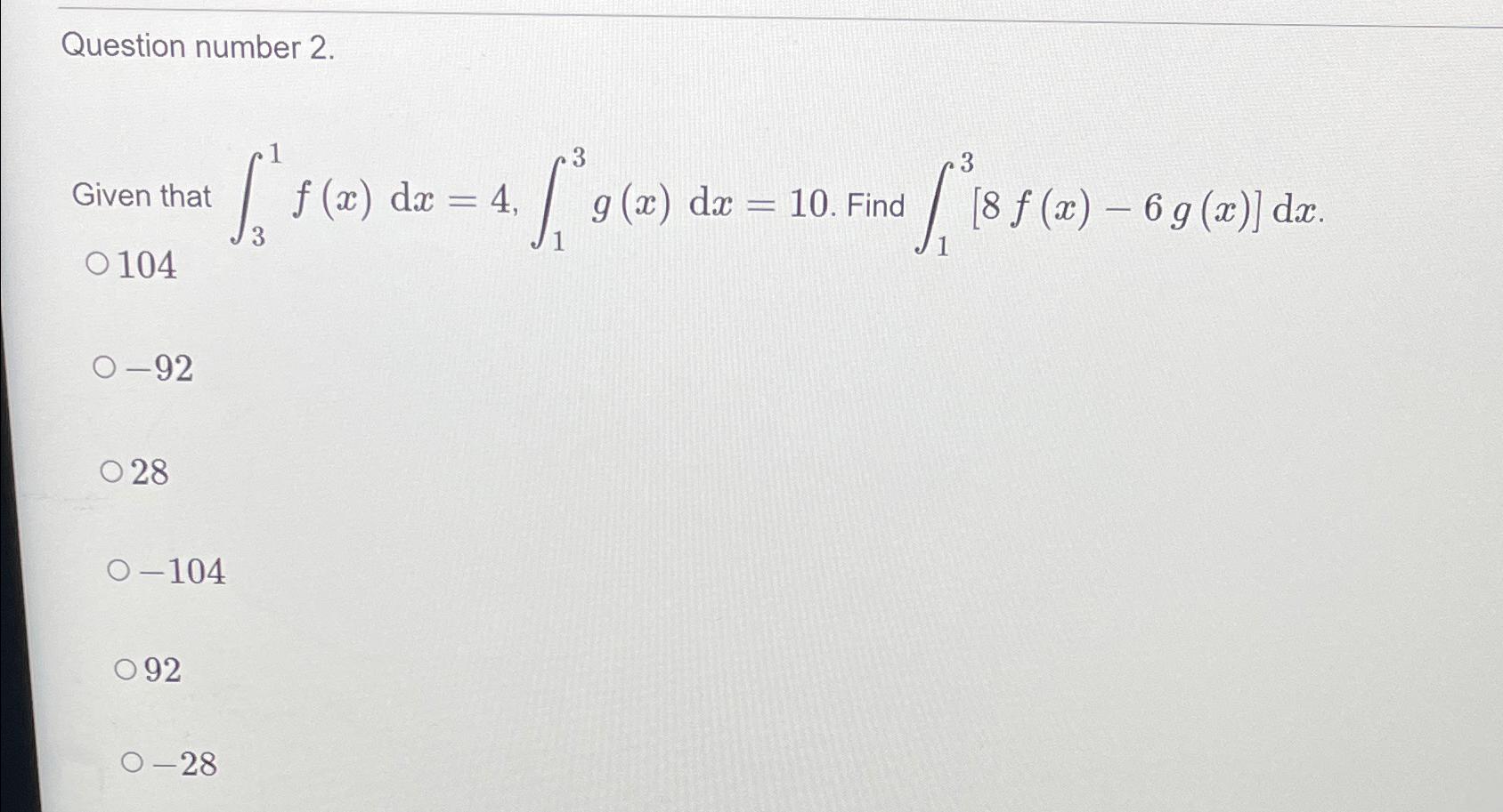 Solved Question number 2.Given that | Chegg.com