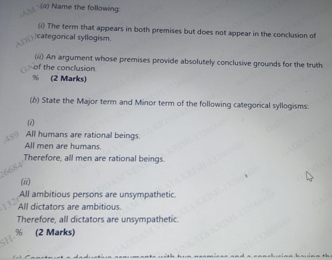 Solved (a) ﻿Name the following:(i) ﻿The term that appears in | Chegg.com