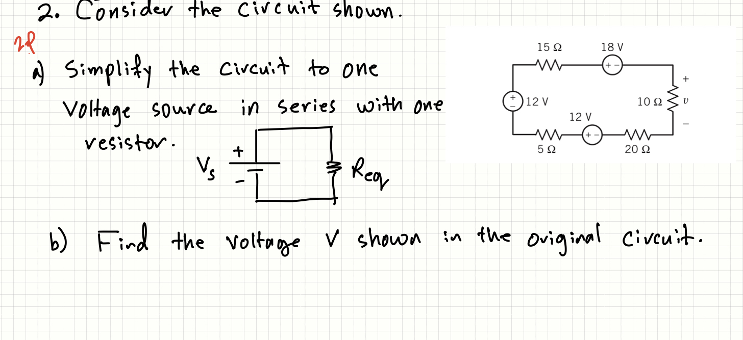 Consider the Circuit shown.28a) ﻿Simplify the circuit | Chegg.com