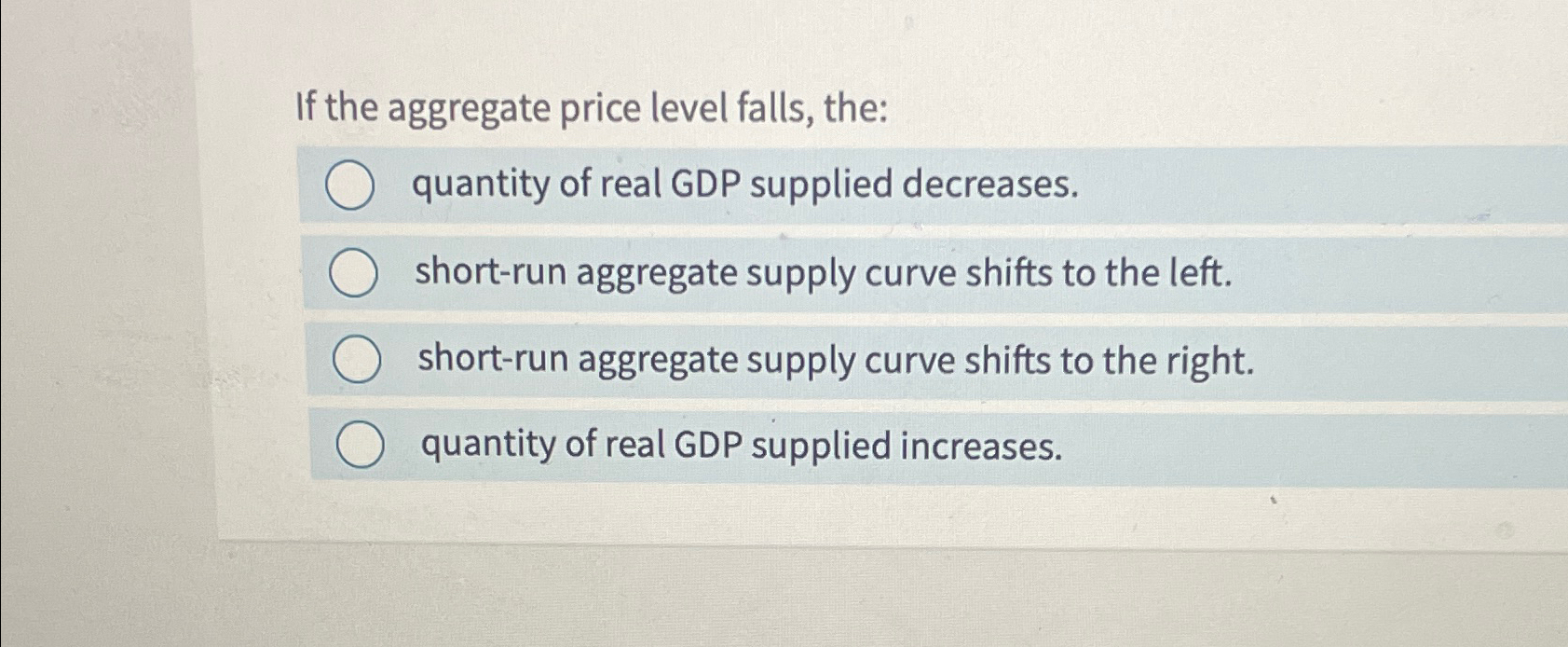 Solved If the aggregate price level falls, the:quantity of | Chegg.com