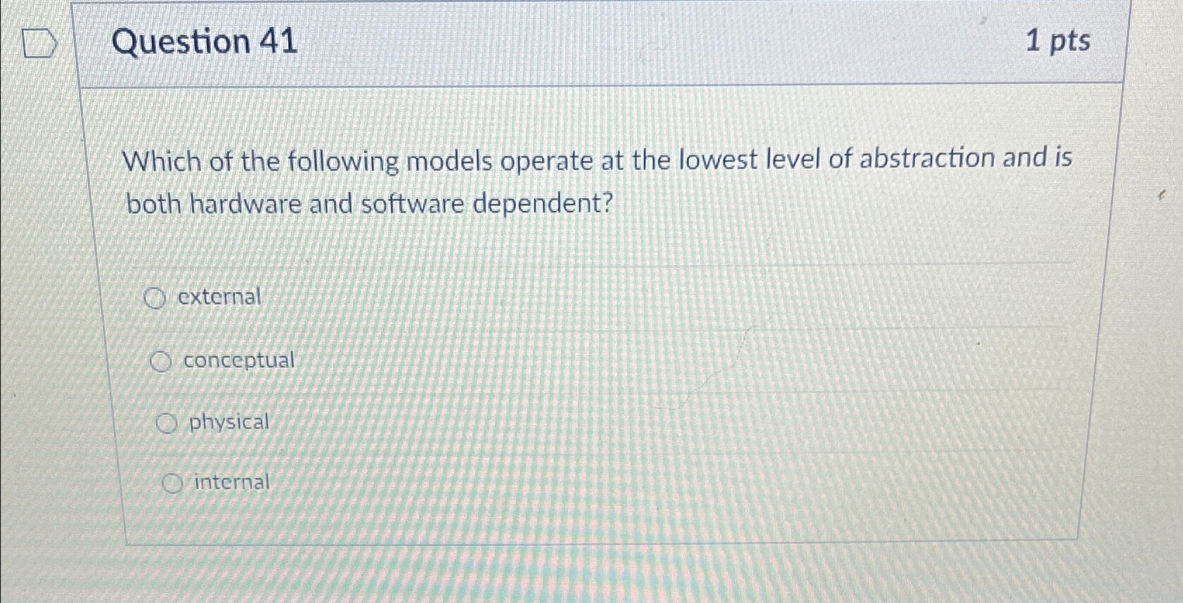 Solved Question 411 ﻿ptsWhich of the following models | Chegg.com