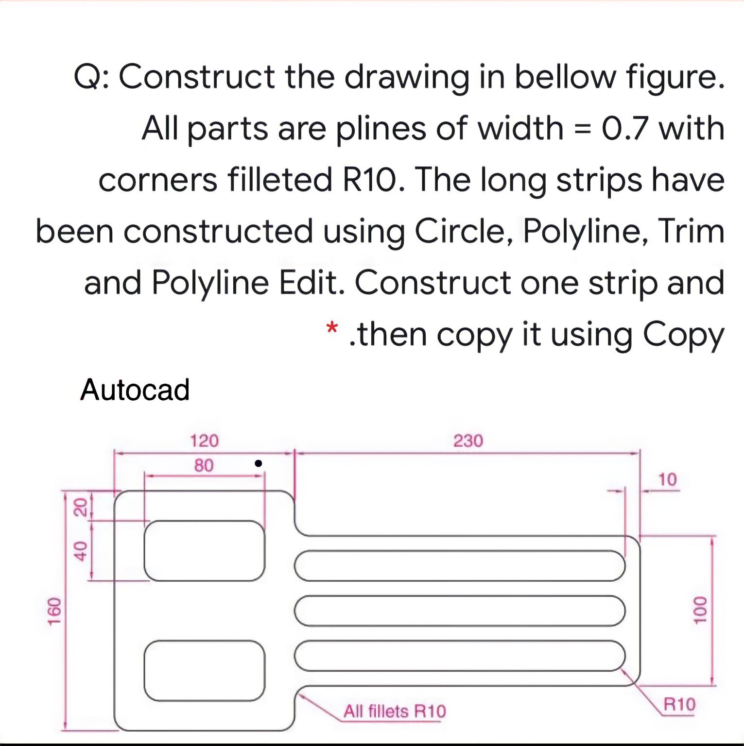 Solved Q: Construct the drawing in bellow figure. All parts | Chegg.com