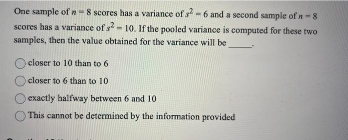 Solved For a single sample t test, a sample of n=4 scores | Chegg.com