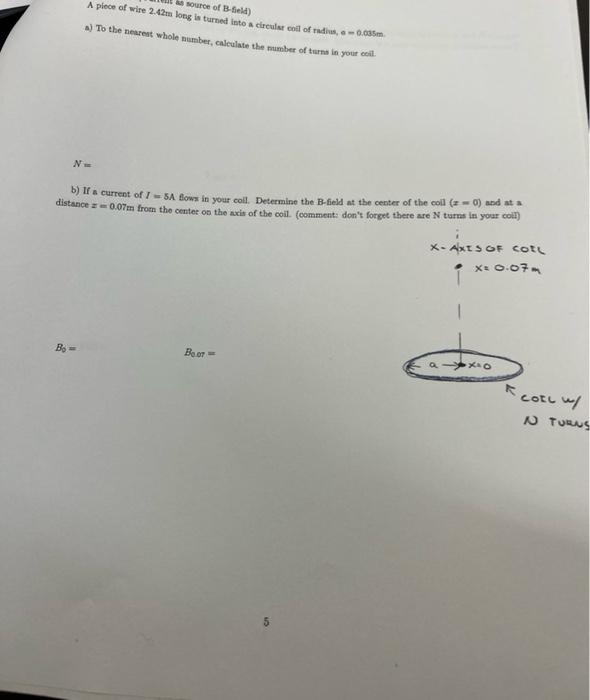 A piece of wire 2.42tr source of B-field) a) To the | Chegg.com