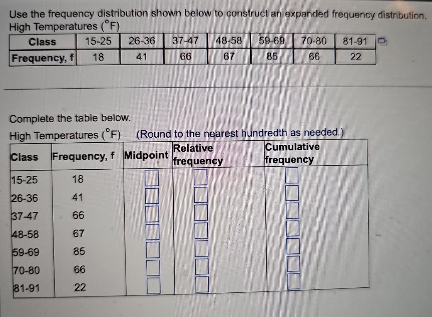 Solved Use the frequency distribution shown below to | Chegg.com