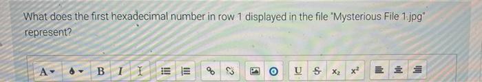 Solved What does the first hexadecimal number in row 1 | Chegg.com