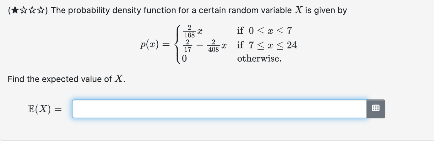 Solved ( ***↩ℏϖ ﻿The probability density function for a | Chegg.com