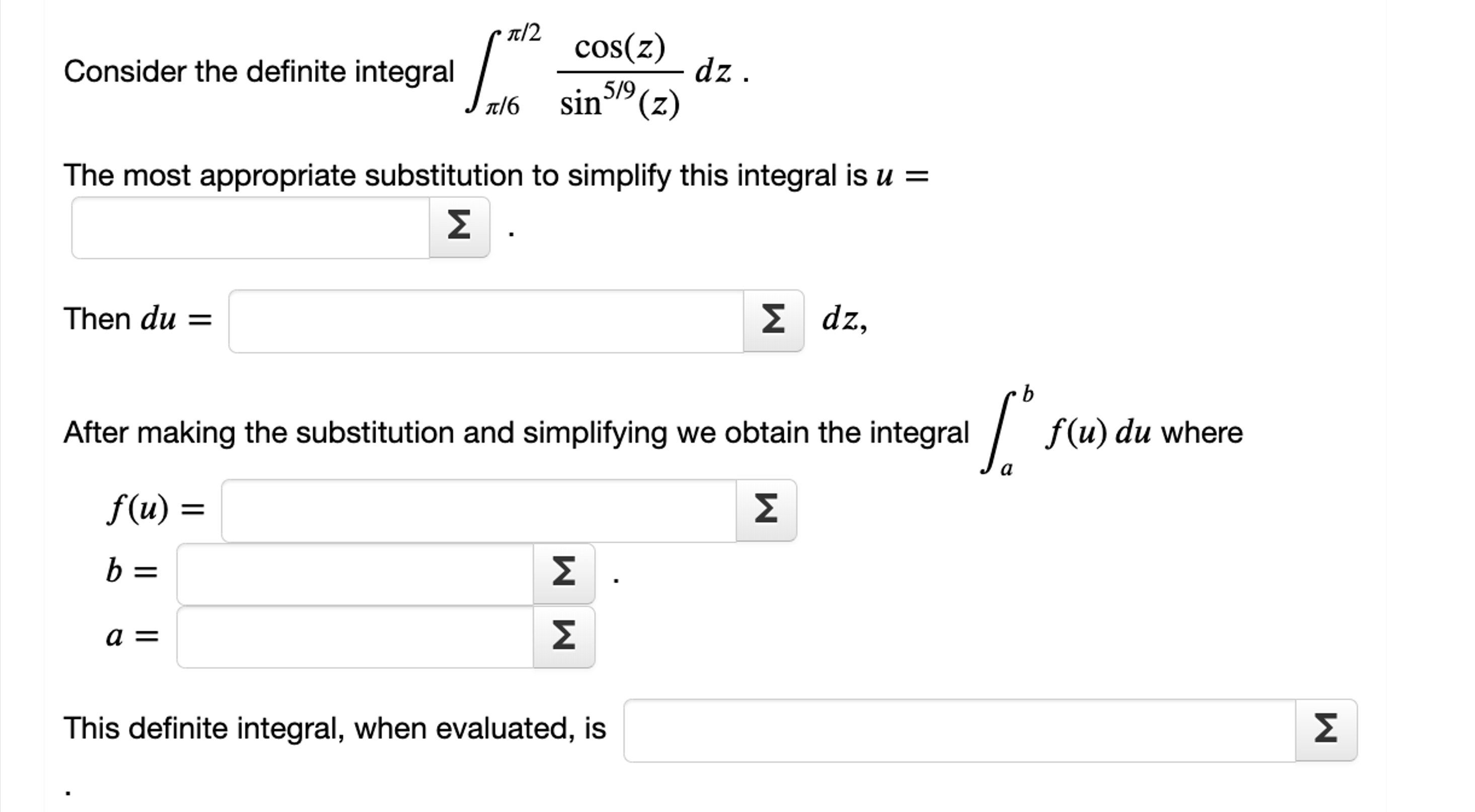 Solved Consider the definite integral | Chegg.com