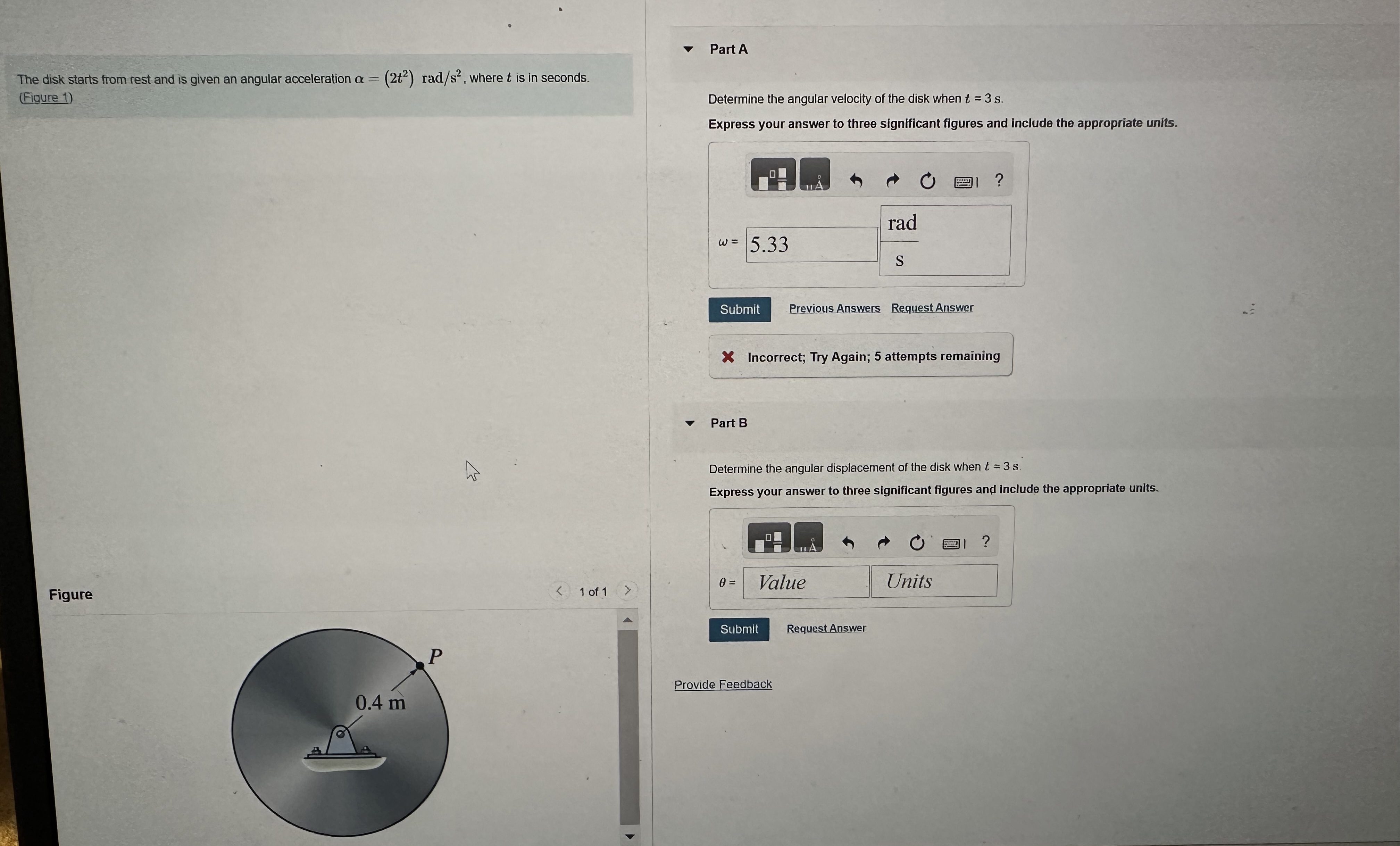 Solved The disk starts from rest and is given an angular | Chegg.com