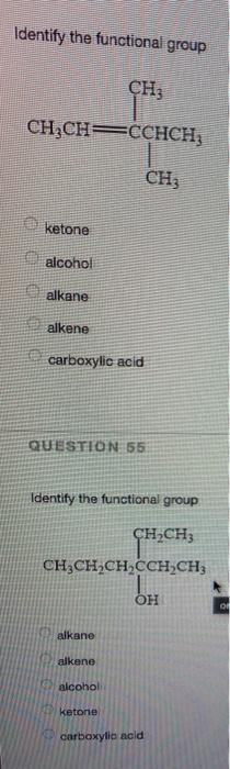 Solved Identify the functional group CH3 CH2CH=CCHCH; CH | Chegg.com