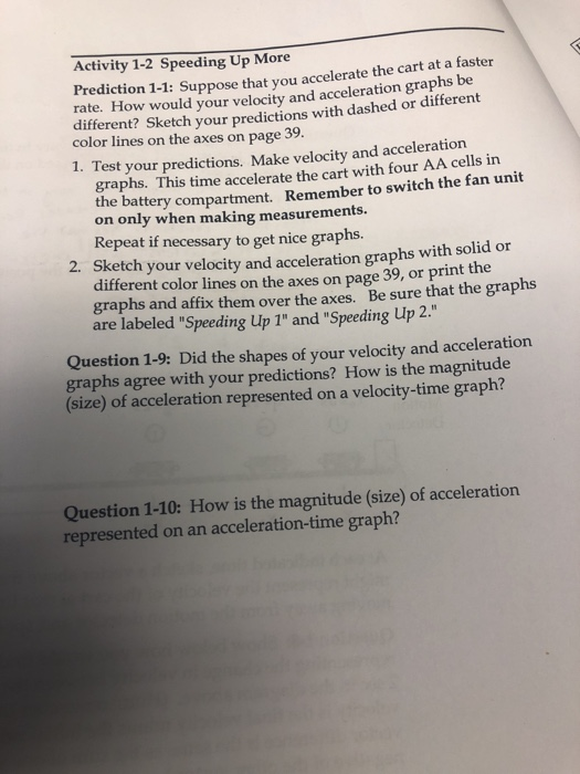 Solved Activity 1-2 Speeding Up More Prediction 1-1: Suppose | Chegg.com
