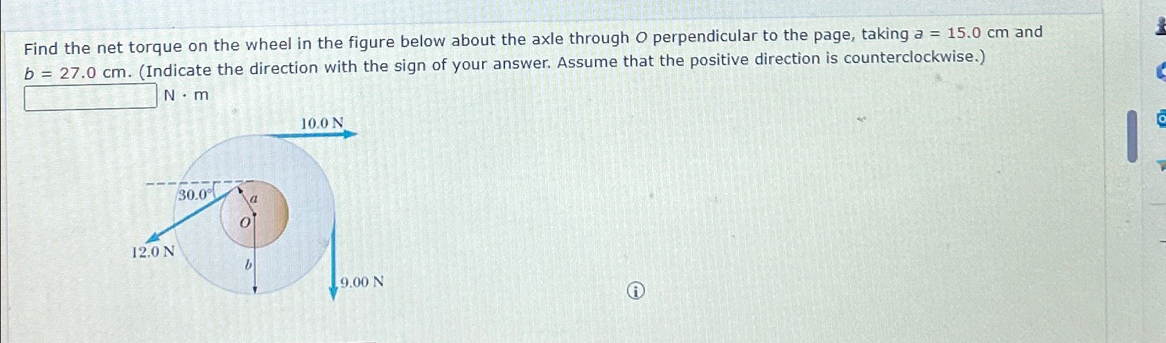Solved Find the net torque on the wheel in the figure below | Chegg.com