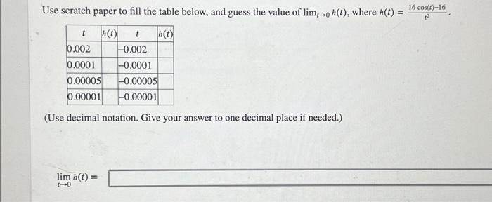 Solved Use scratch paper to fill the table below, and guess | Chegg.com