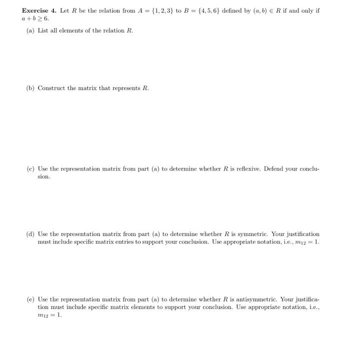 Solved Exercise 4. Let R be the relation from A = {1,2,3} to | Chegg.com Solved Exercise 4. Let R be the relation from A = {1,2,3} to | Chegg.com