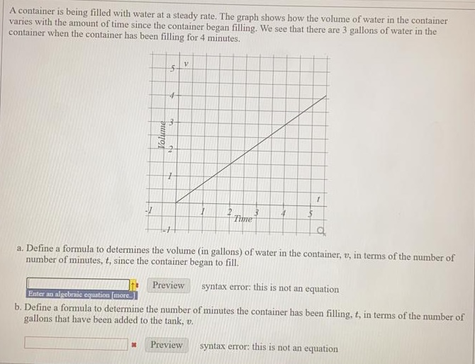 Solved A container is being filled with water at a steady | Chegg.com