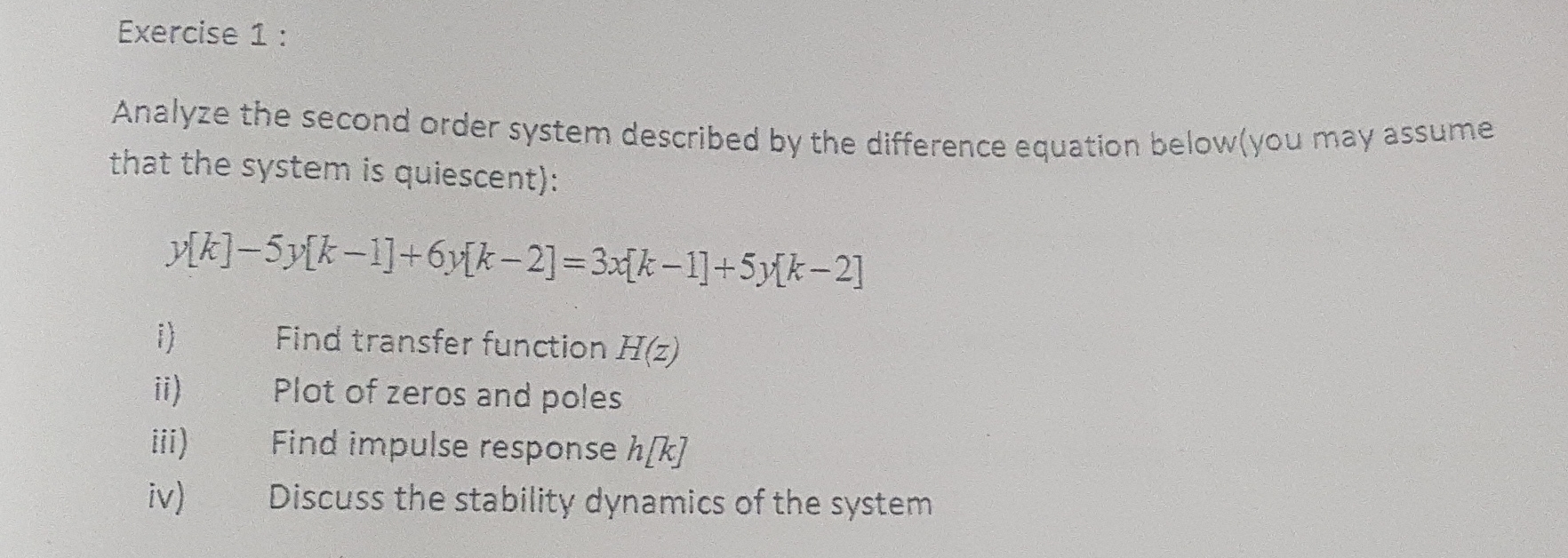Solved Exercise 1analyze The Second Order System Described 0642