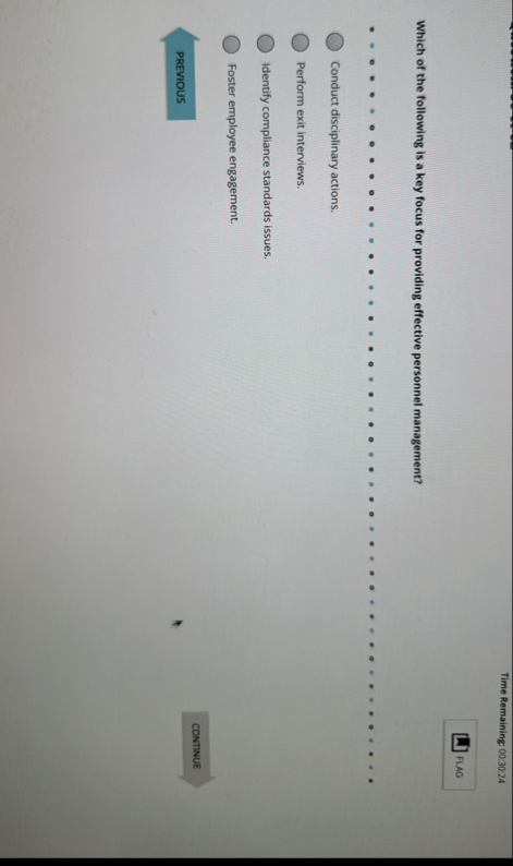 Solved Time Remaining: 00:30:24flagWhich of the following is | Chegg.com