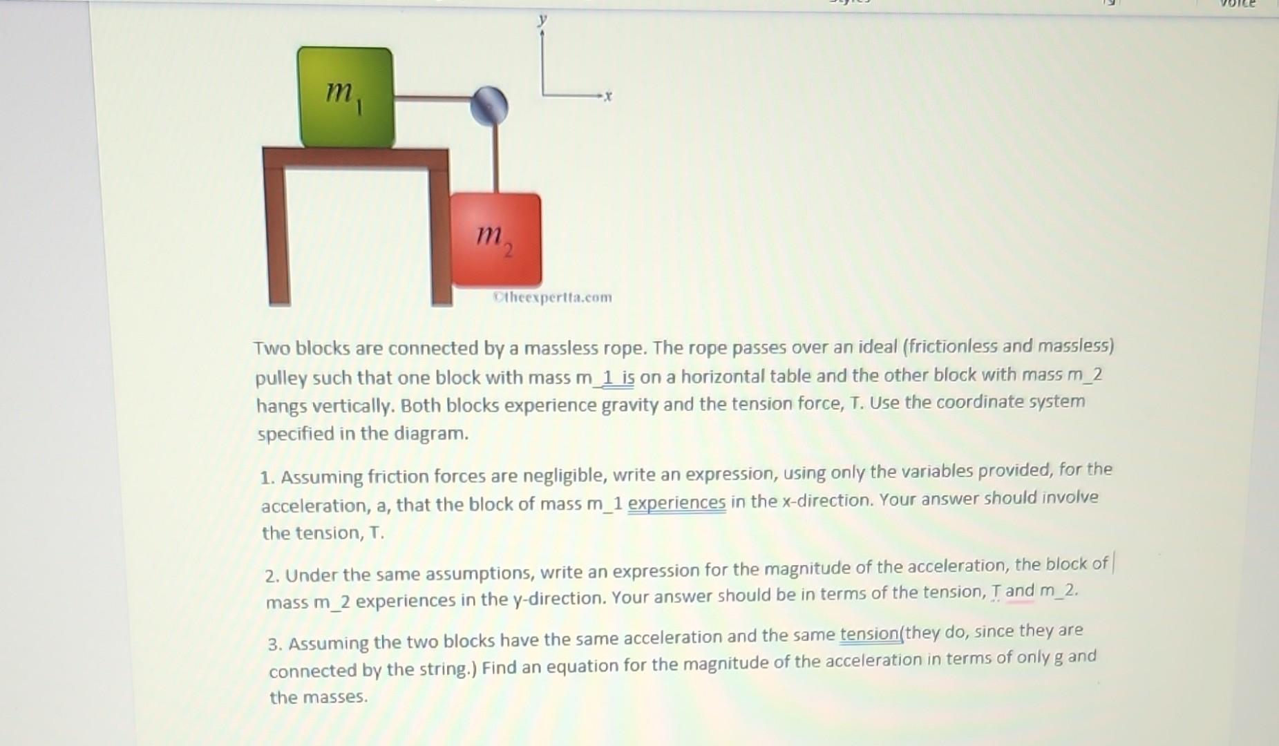 Solved Two blocks are connected by a massless rope. The rope | Chegg.com Solved Two blocks are connected by a massless rope. The rope | Chegg.com